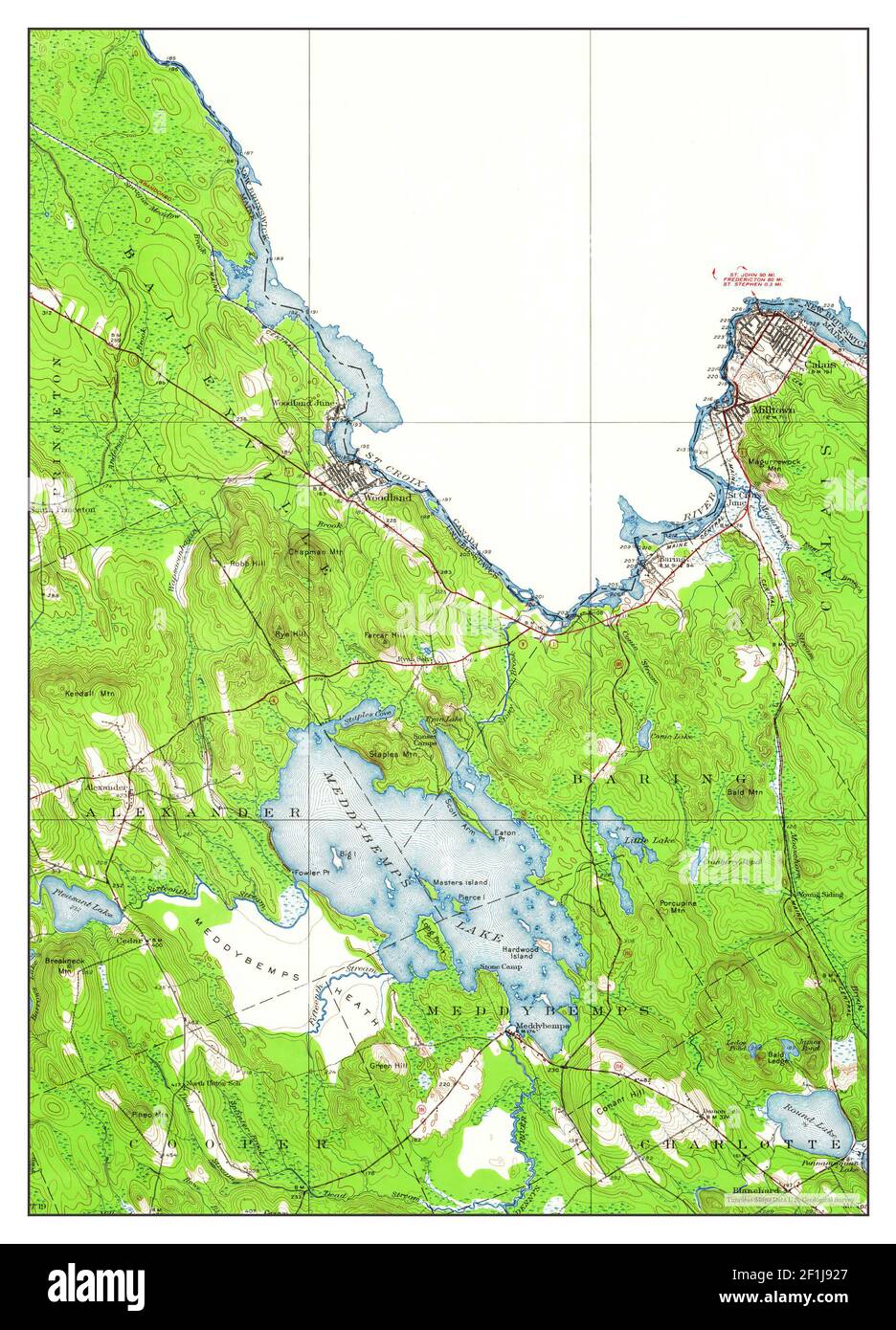 Calais, Maine, map 1929, 1:62500, United States of America by Timeless ...