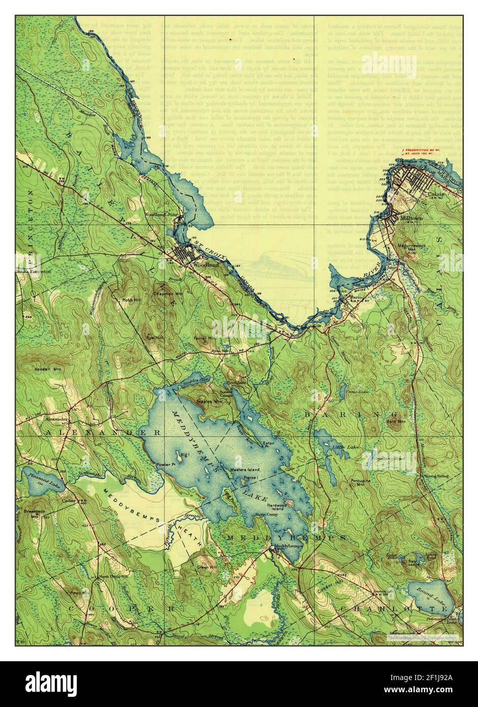 Calais, Maine, map 1932, 1:62500, United States of America by Timeless ...