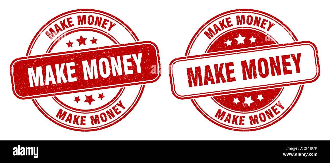 make money stamp. make money sign. round grunge label Stock Vector ...