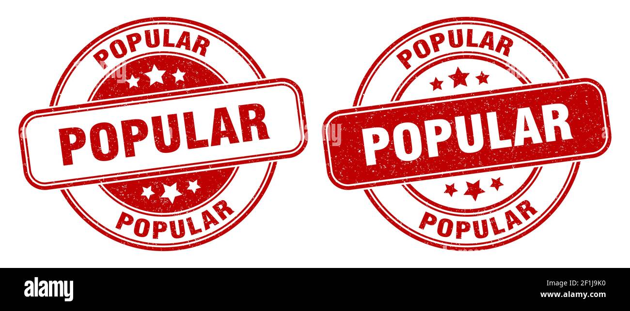 popular stamp. popular sign. round grunge label Stock Vector Image ...