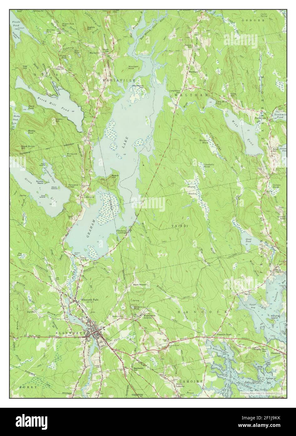 Ellsworth maine map Cut Out Stock Images & Pictures - Alamy