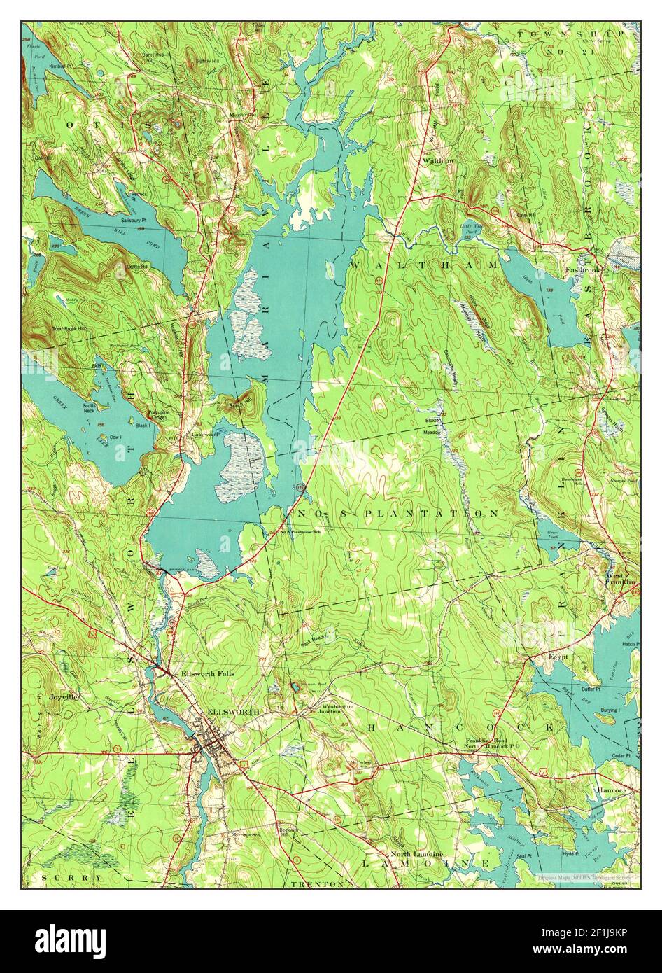 Ellsworth maine map Cut Out Stock Images & Pictures - Alamy