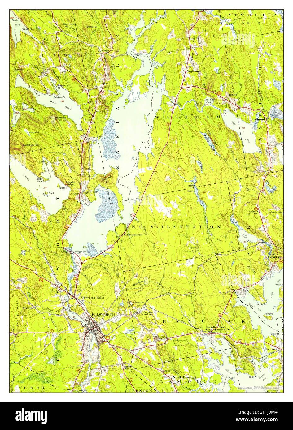 Ellsworth maine map Cut Out Stock Images & Pictures - Alamy