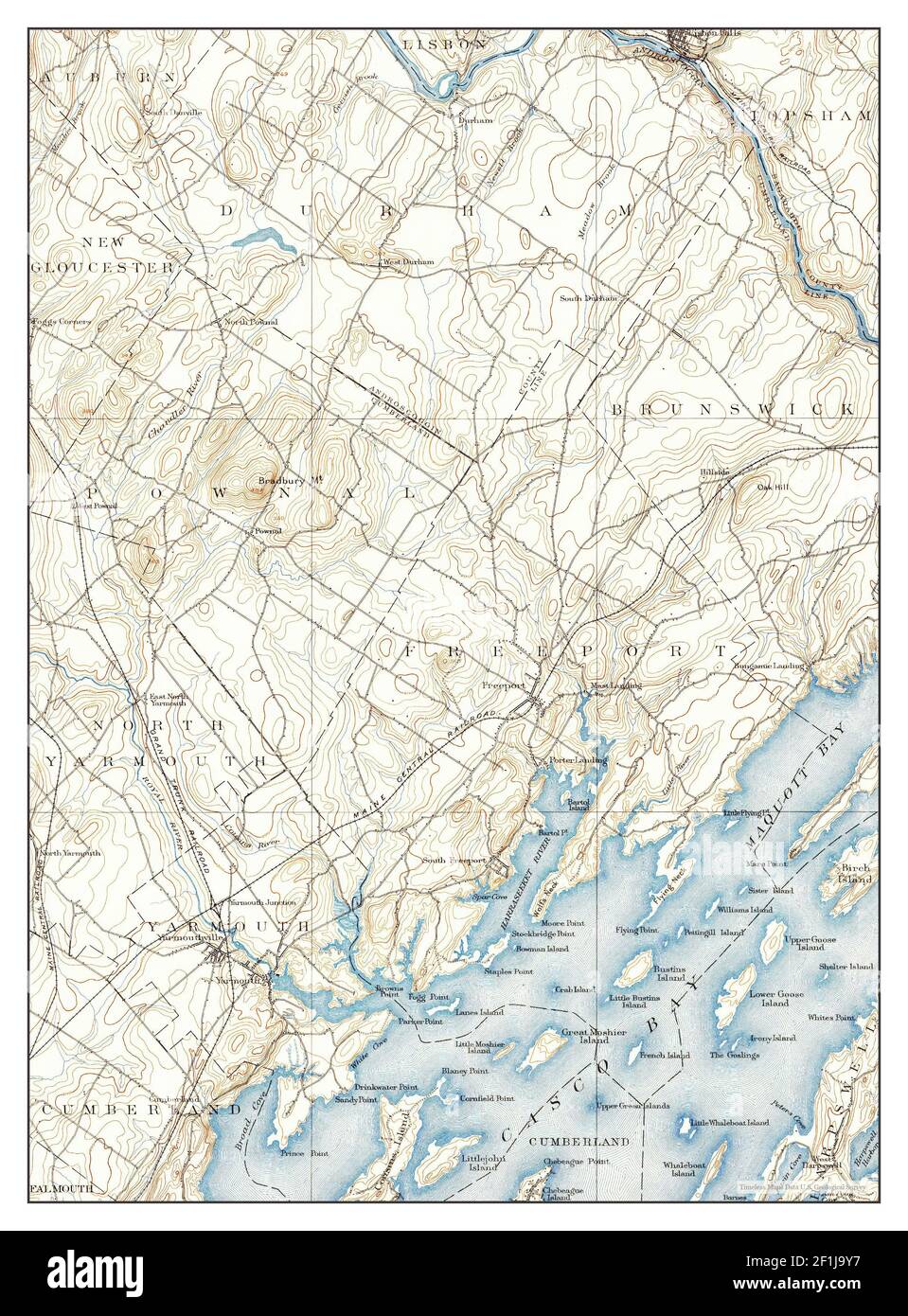 Freeport, Maine, map 1892, 1:62500, United States of America by ...