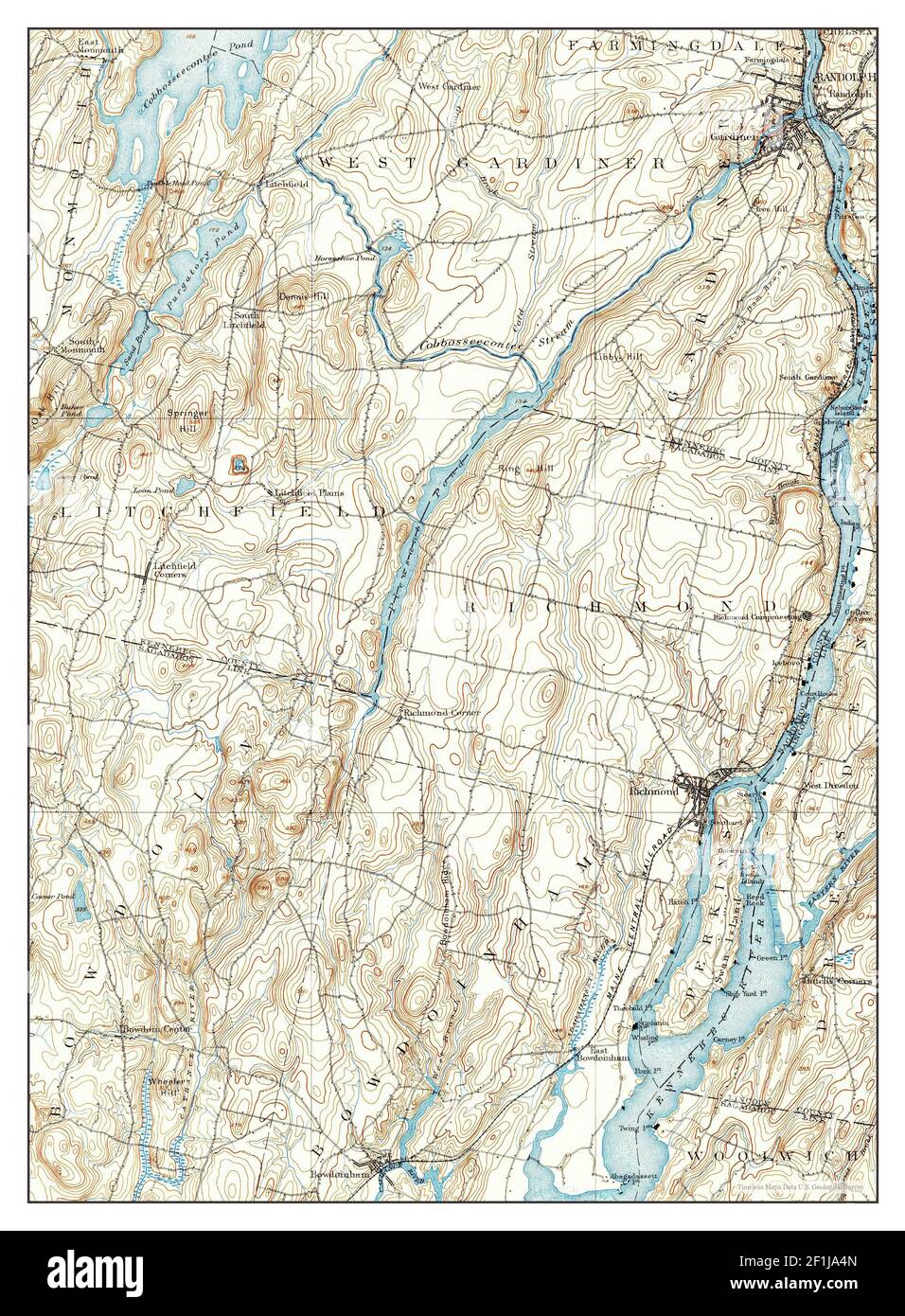 Gardiner, Maine, map 1892, 1:62500, United States of America by ...