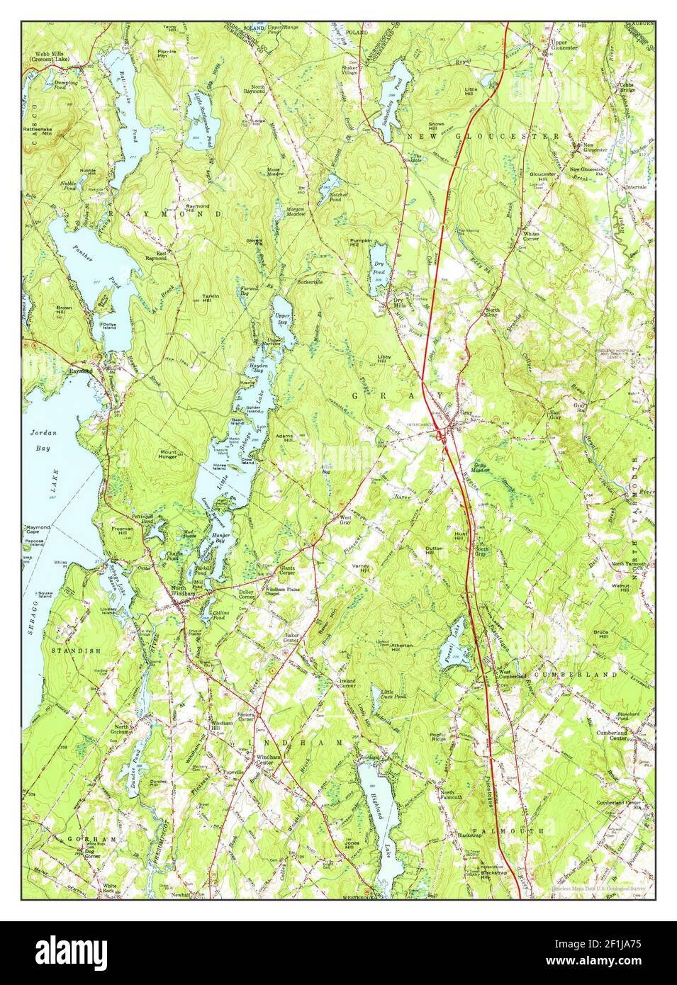 Gray, Maine, map 1957, 1:62500, United States of America by Timeless ...