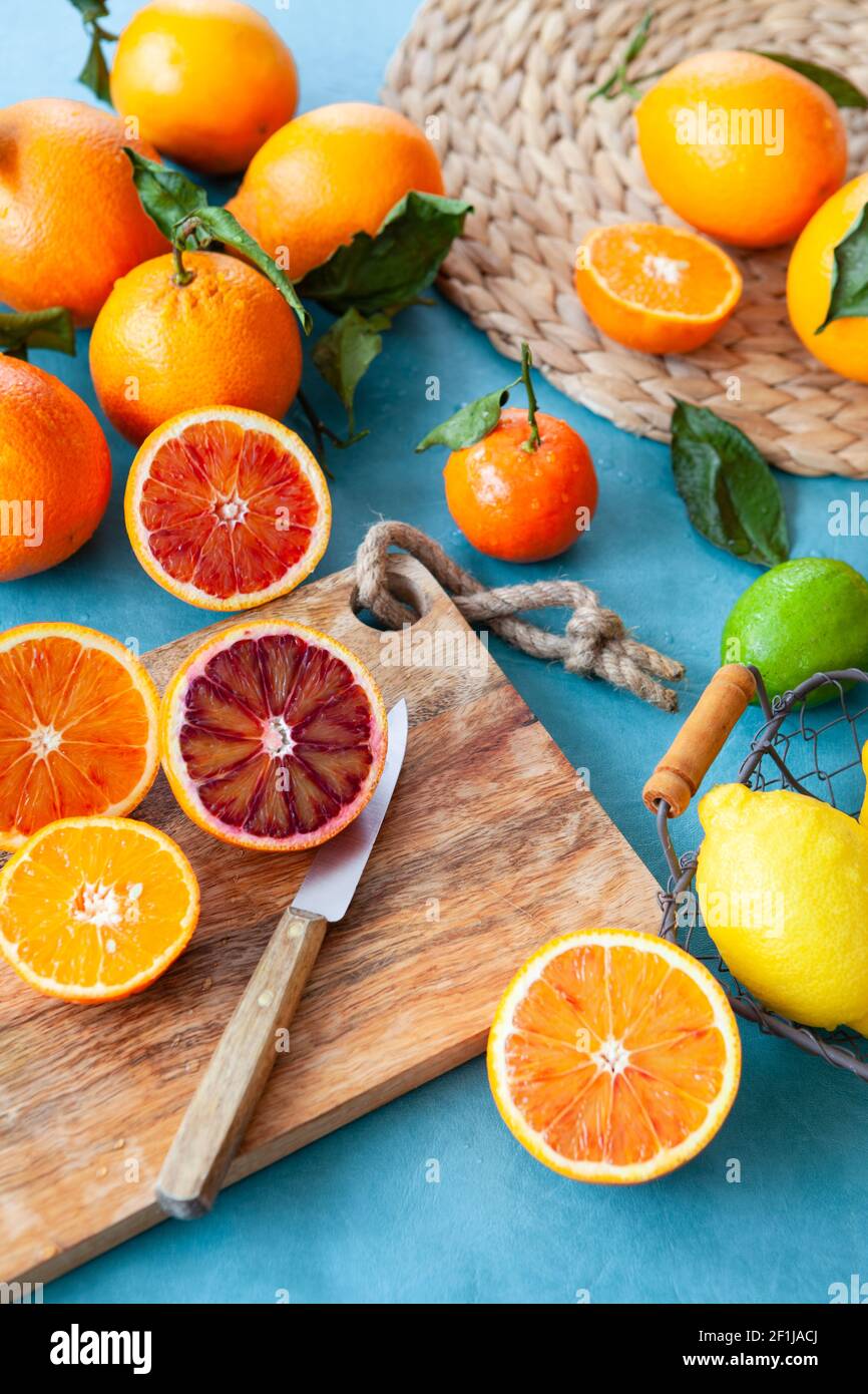 Fresh colorful citrus fruits Stock Photo - Alamy