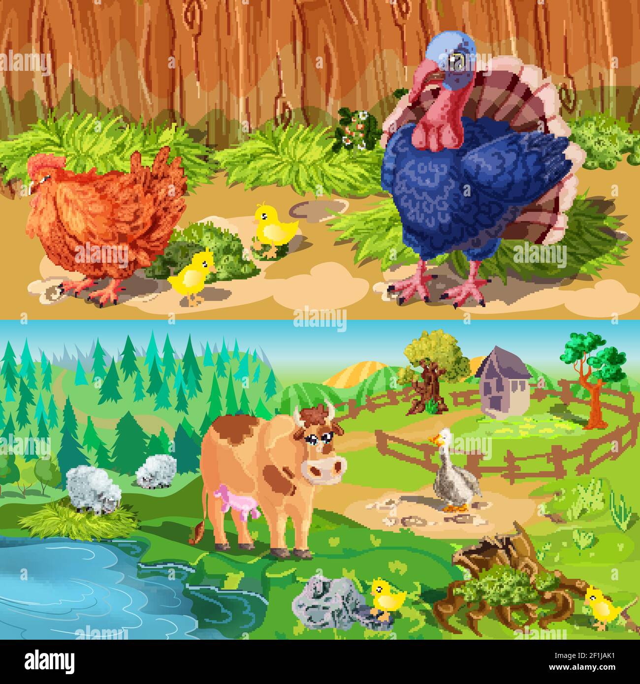 Two fowl Stock Vector Images - Alamy