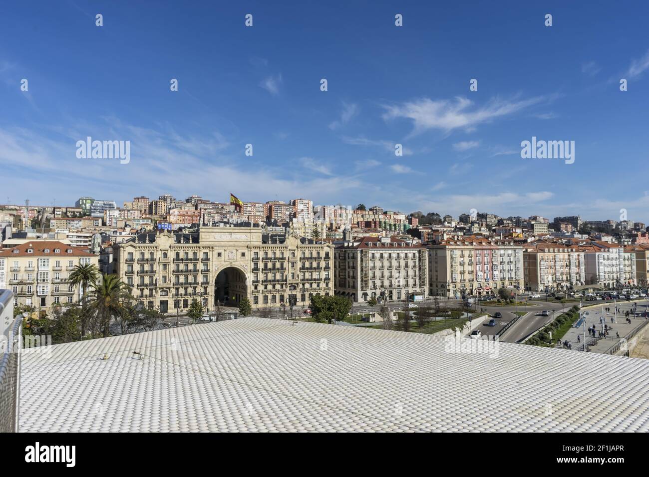 Tourism, View of the Santander Bay in Spain. Cantabrian Sea north of ...