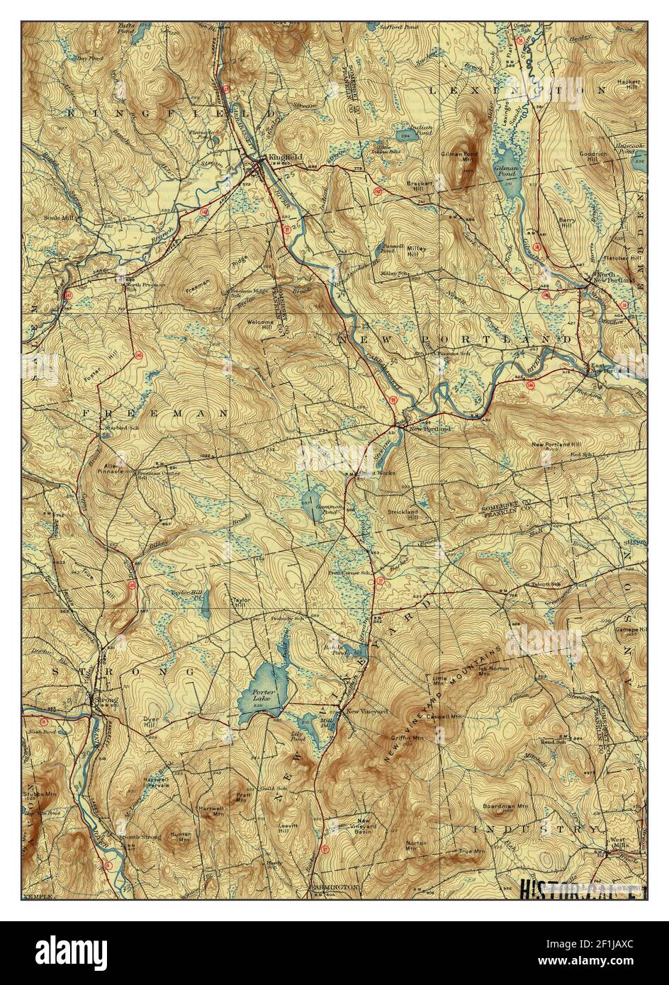 Kingfield, Maine, map 1932, 1:62500, United States of America by ...