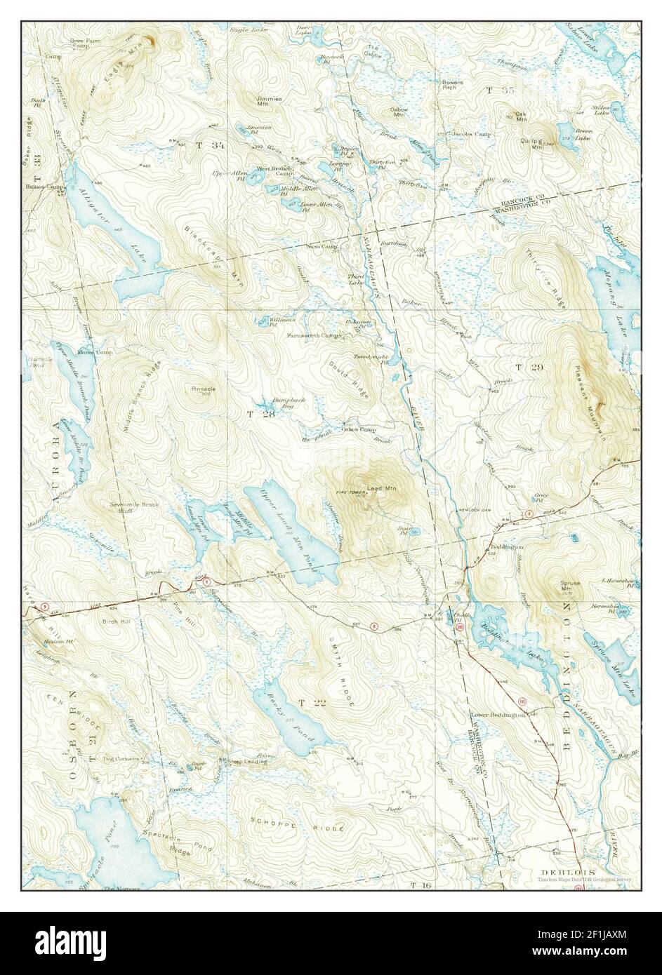 Lead Mountain, Maine, map 1932, 1:62500, United States of America by ...