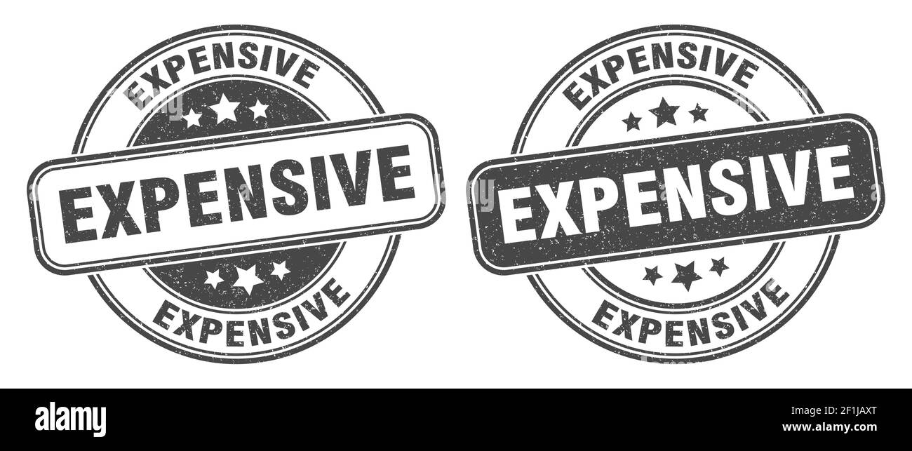 expensive stamp. expensive sign. round grunge label Stock Vector Image ...