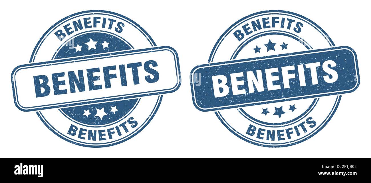 benefits stamp. benefits sign. round grunge label Stock Vector Image ...