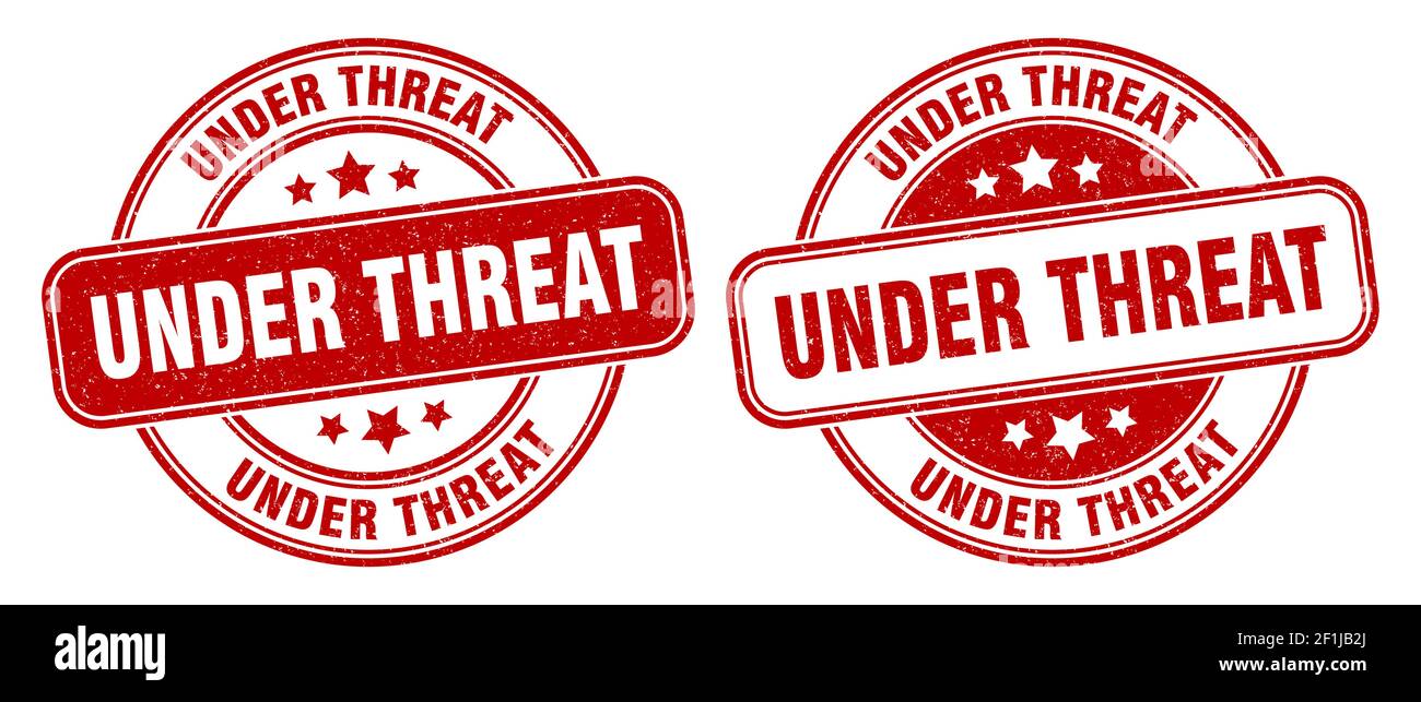 under threat stamp. under threat sign. round grunge label Stock Vector ...