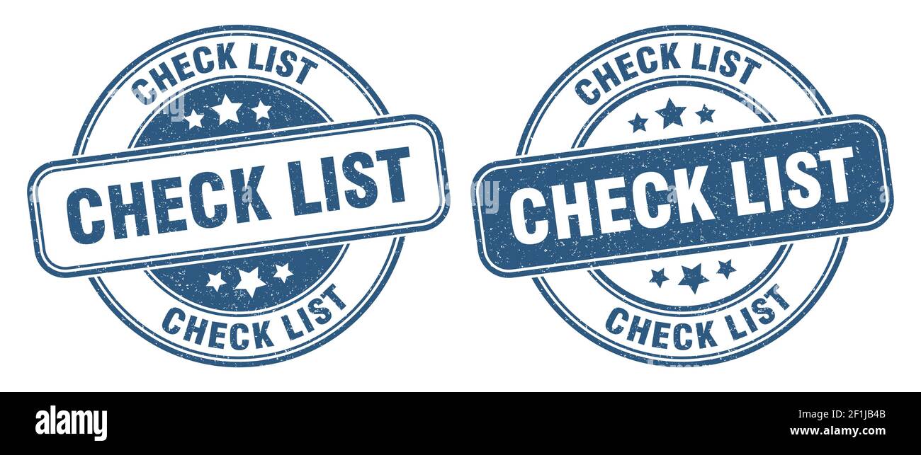 check list stamp. check list sign. round grunge label Stock Vector ...
