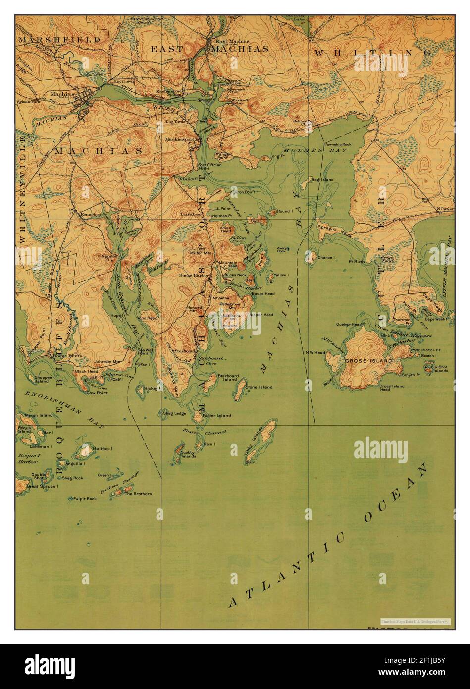 Map of machias hi-res stock photography and images - Alamy