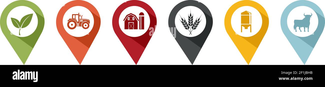 pin of various symbols of agriculture Stock Photo - Alamy