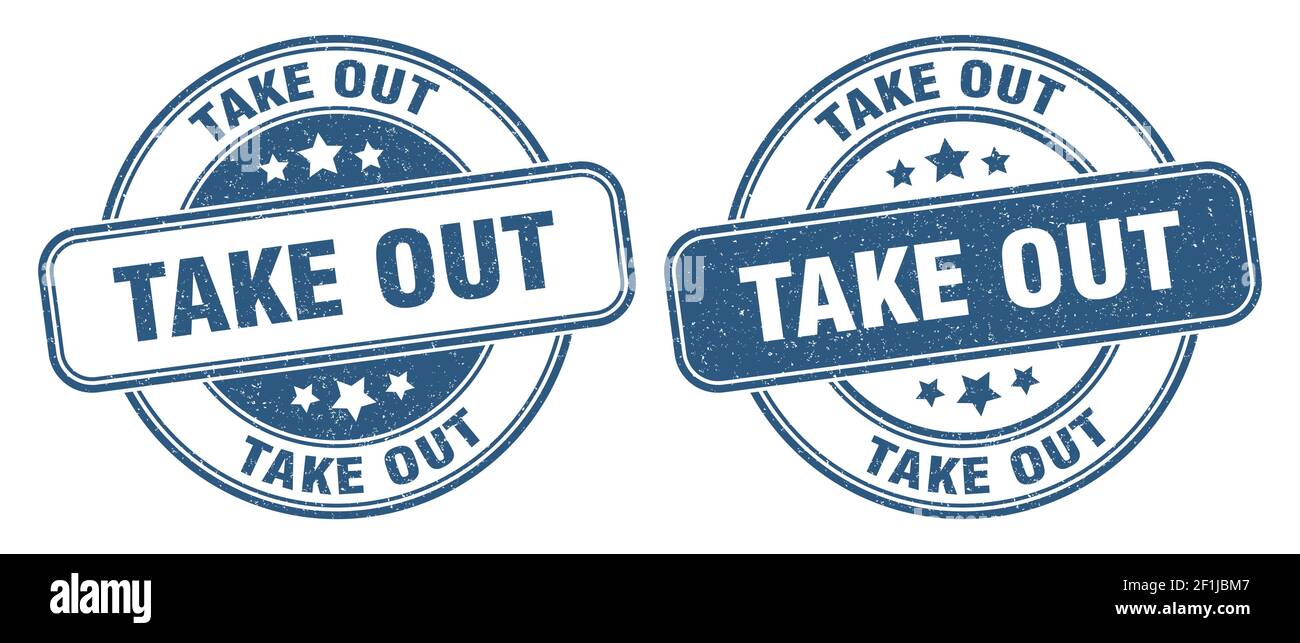 take out stamp. take out sign. round grunge label Stock Vector Image ...