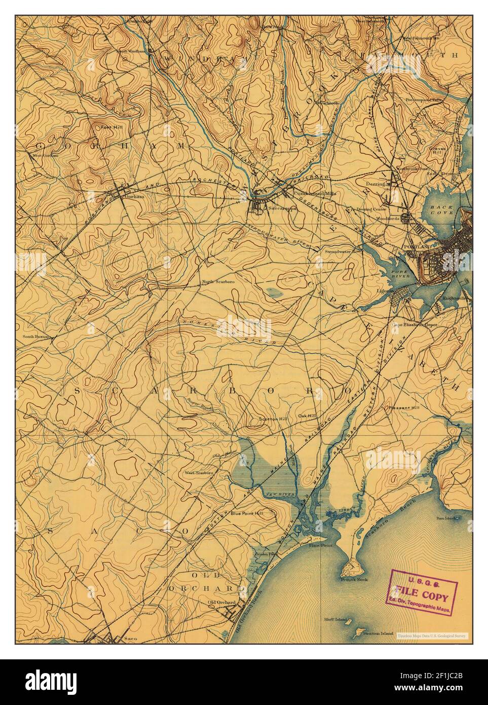 Portland, Maine, map 1893, 1:62500, United States of America by ...