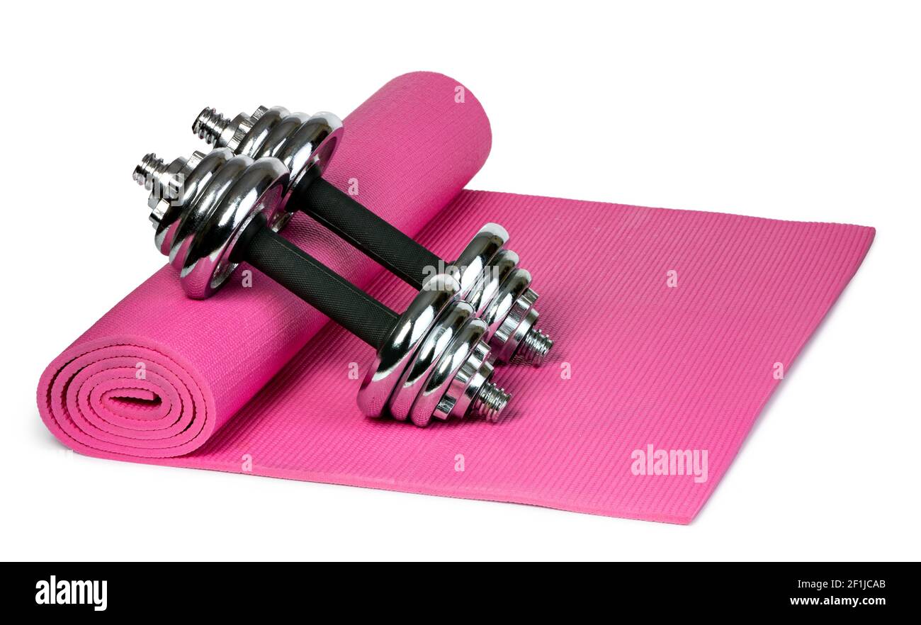 Exercise mat and dumbbells hi-res stock photography and images - Alamy