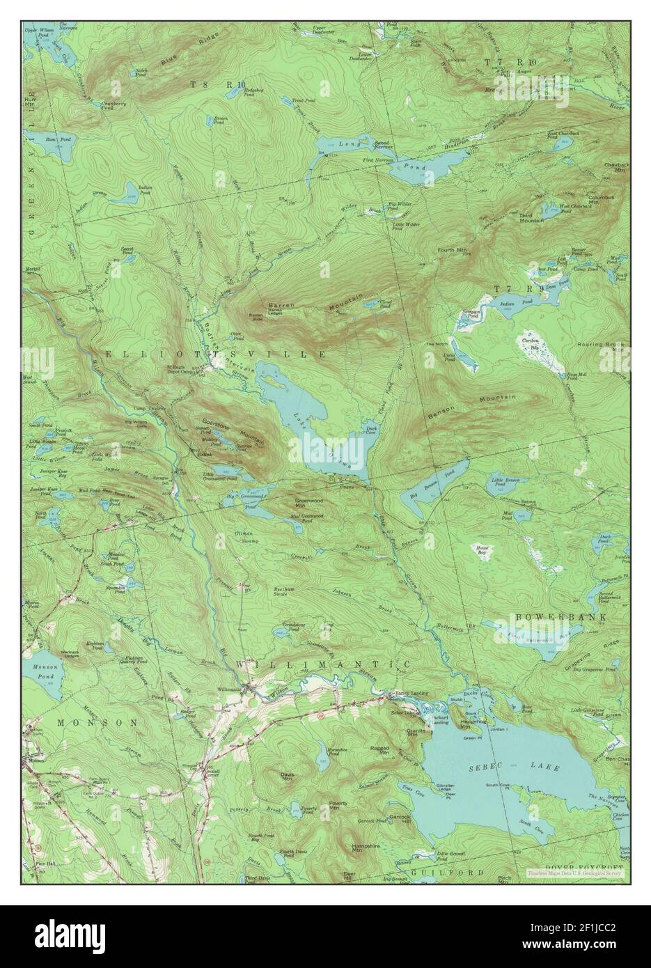 Sebec Lake, Maine, map 1950, 1:62500, United States of America by ...