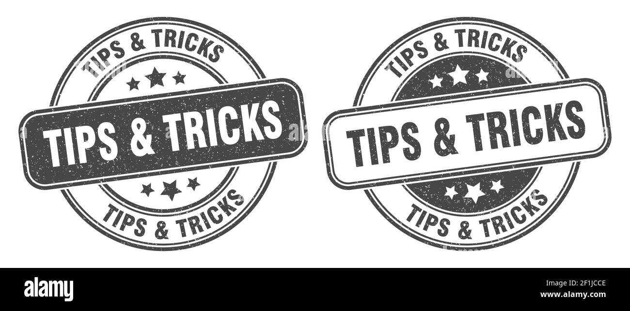 tips & tricks stamp. tips & tricks sign. round grunge label Stock ...