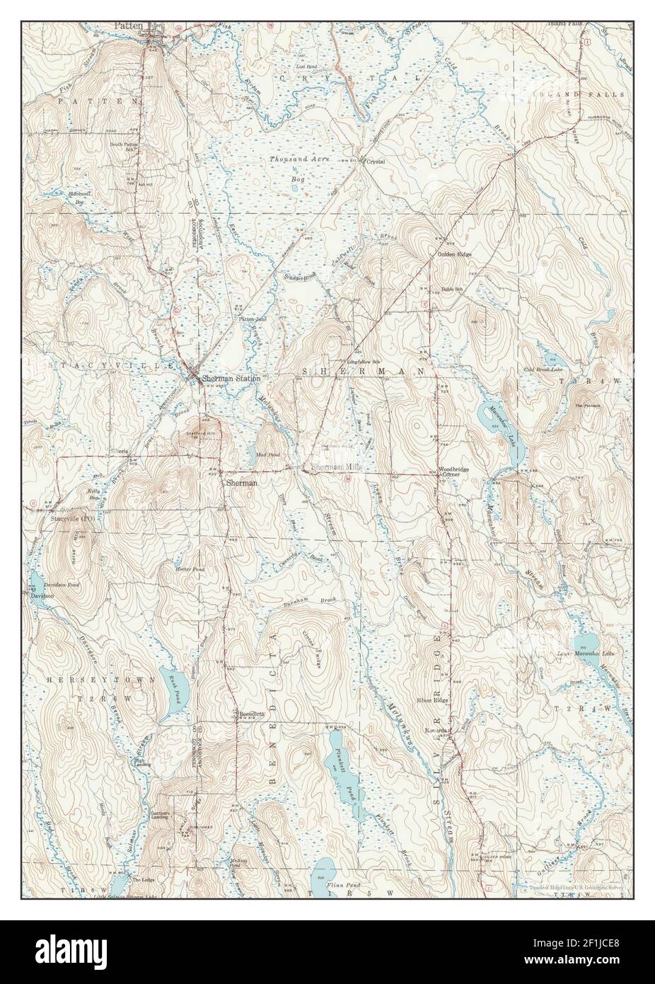 Sherman, Maine, map 1940, 1:62500, United States of America by Timeless ...