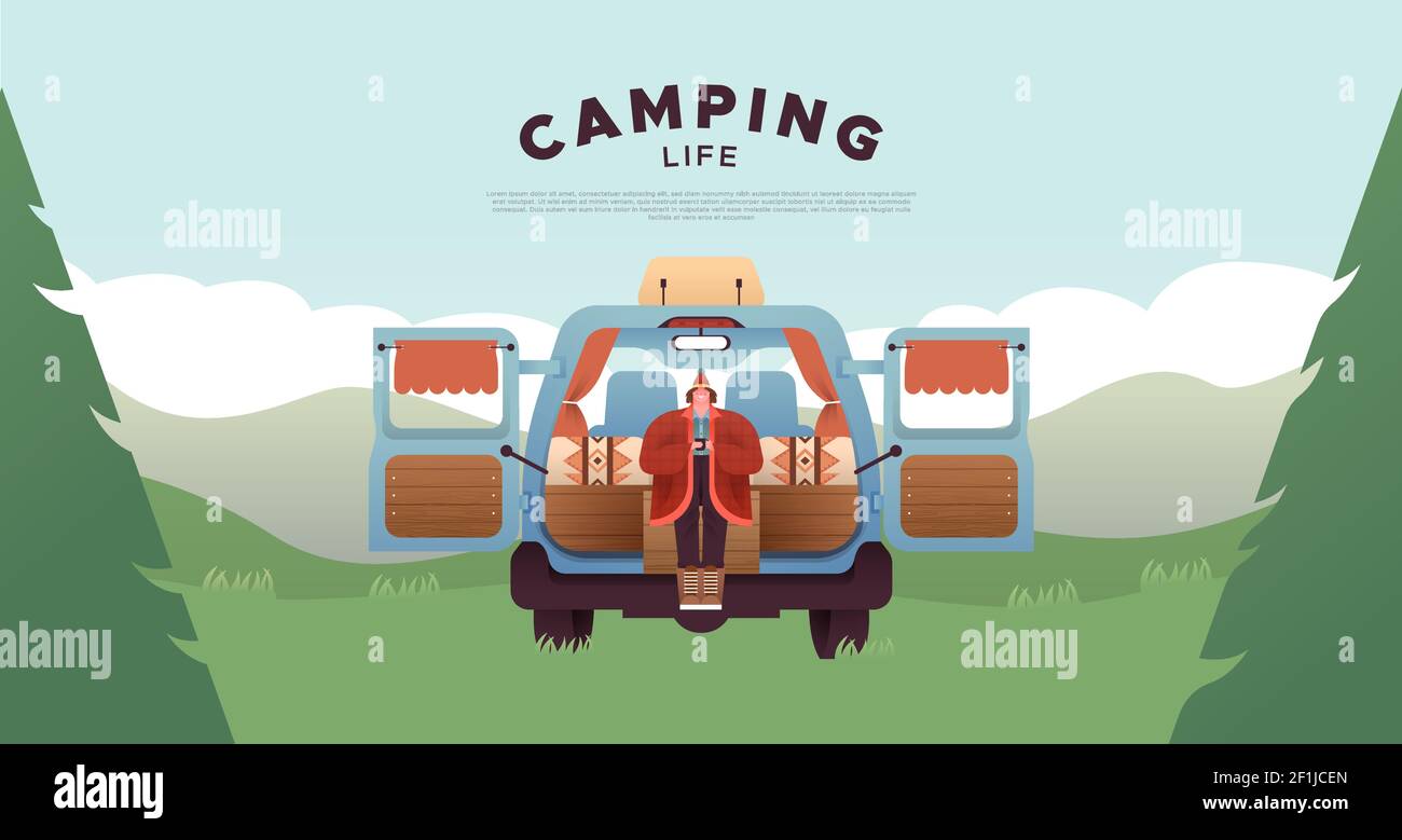 Mountain car woman Stock Vector Images - Alamy