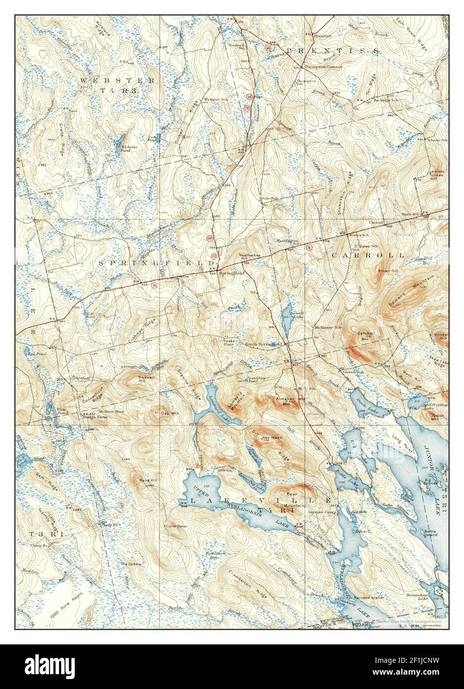 Springfield, Maine, map 1934, 1:62500, United States of America by ...
