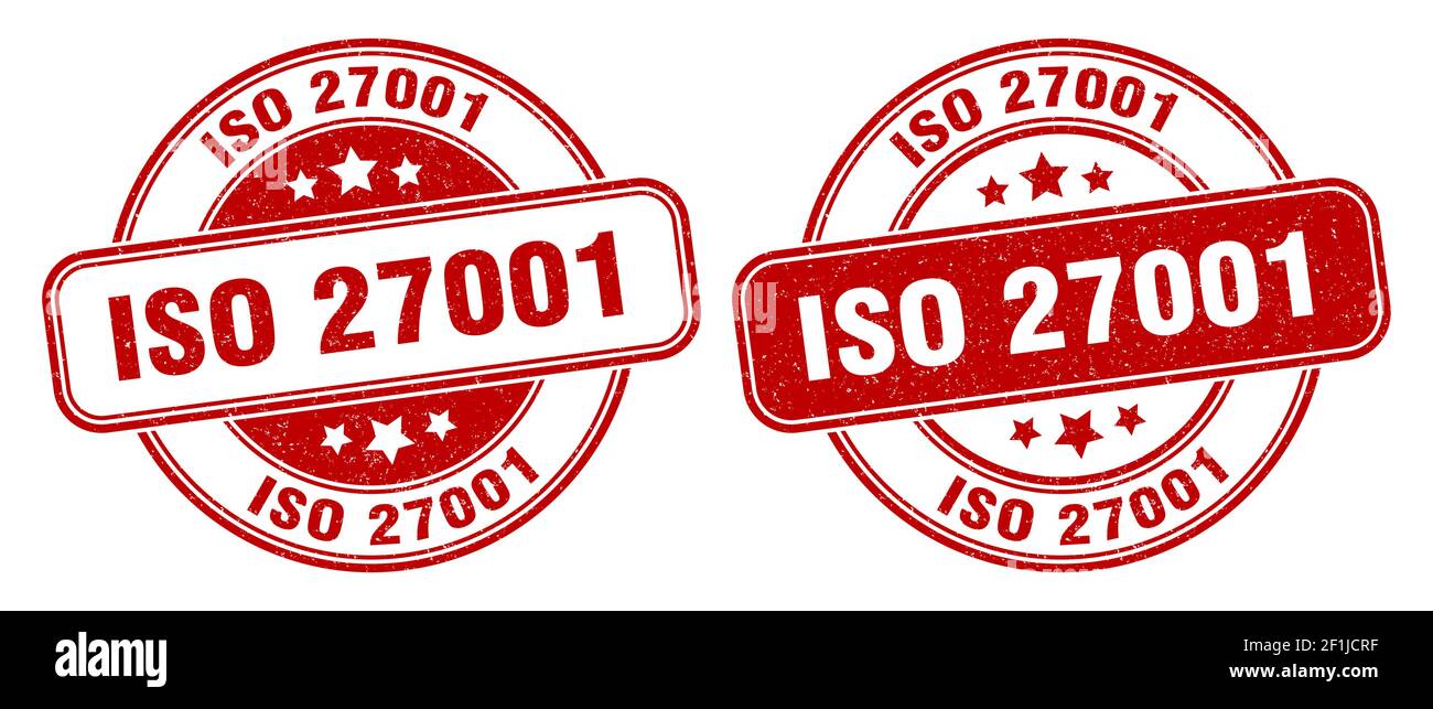 iso 27001 stamp. iso 27001 sign. round grunge label Stock Vector Image ...