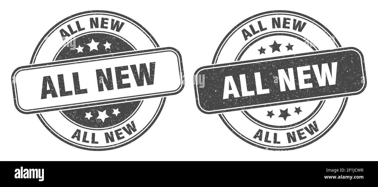 all new stamp. all new sign. round grunge label Stock Vector Image ...