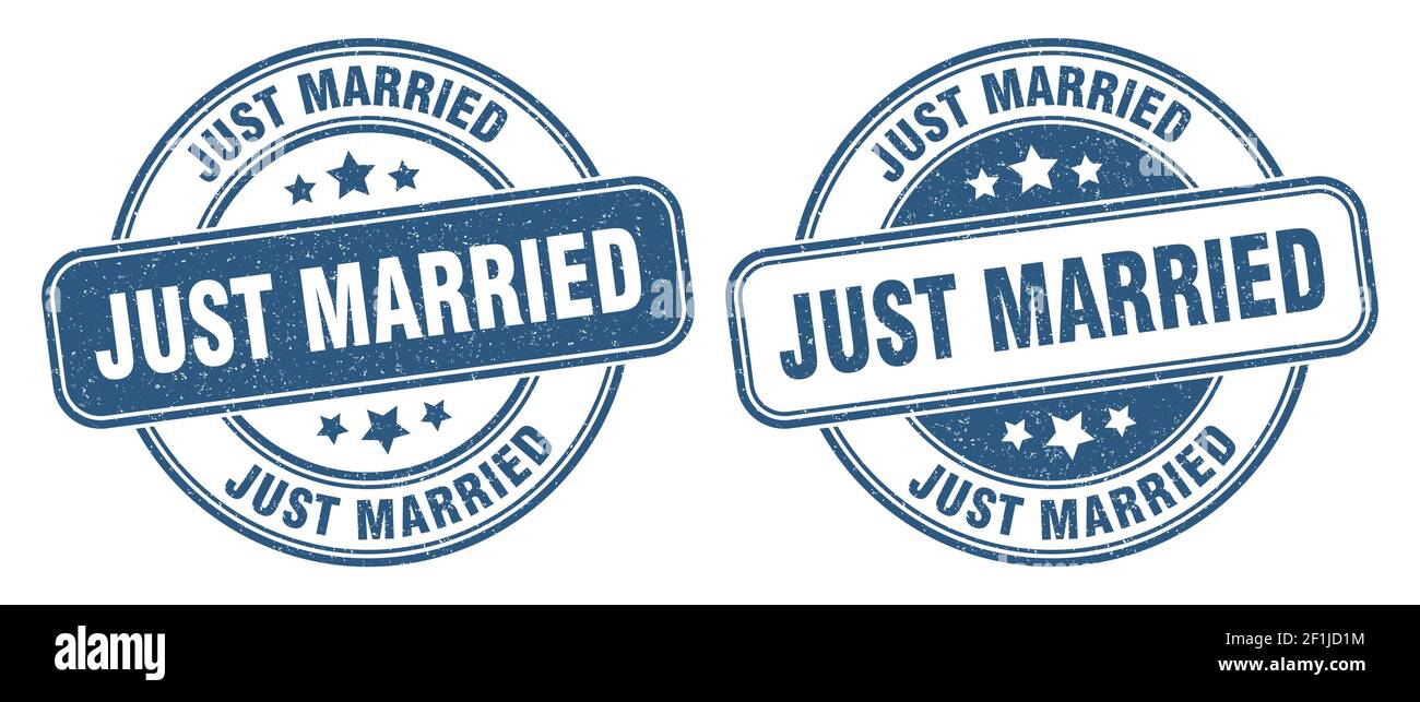 just married stamp. just married sign. round grunge label Stock Vector ...