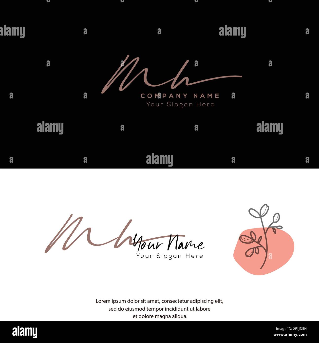 M H MH Initial letter handwriting and signature logo. Beauty vector ...