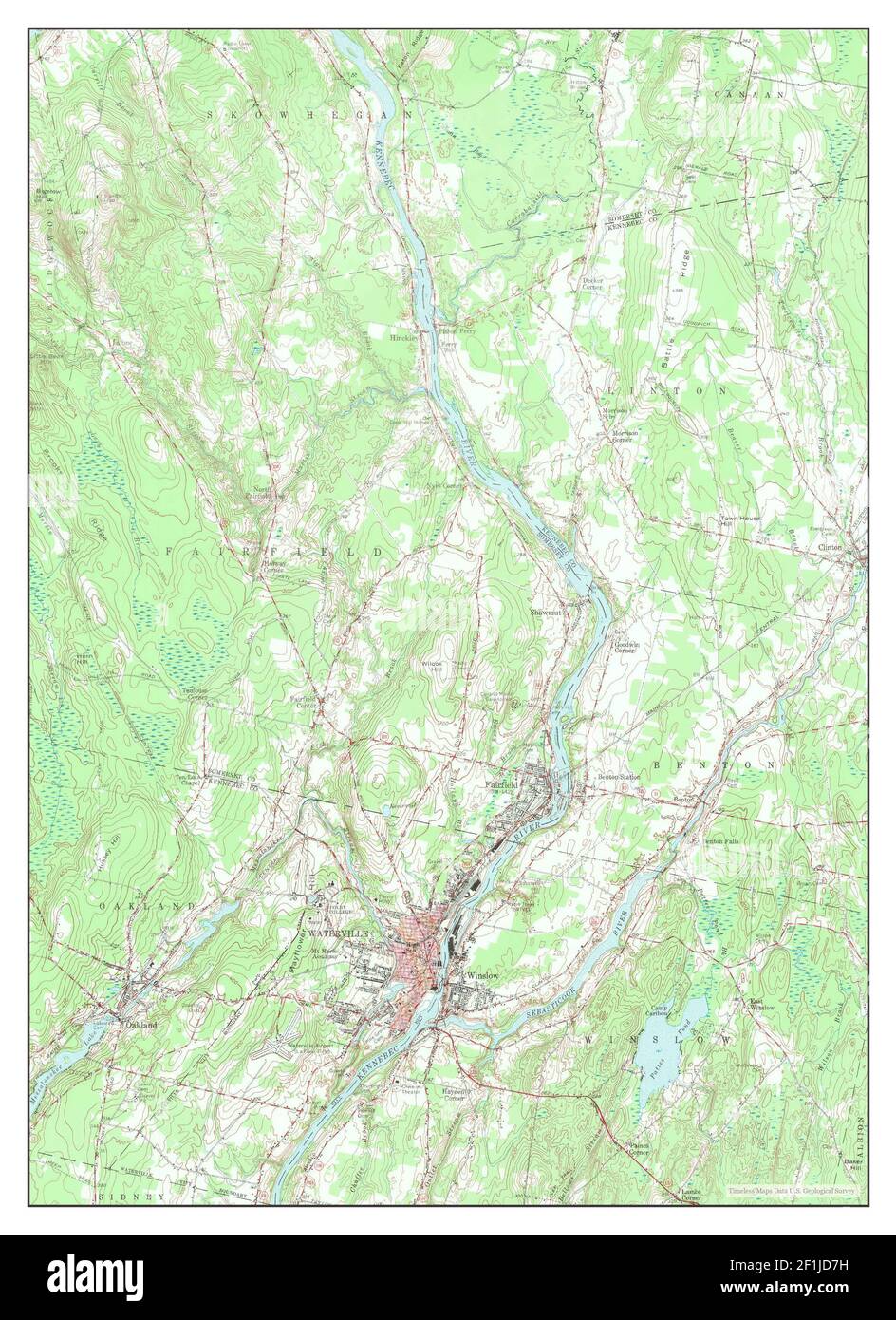 Map of waterville Cut Out Stock Images & Pictures - Alamy