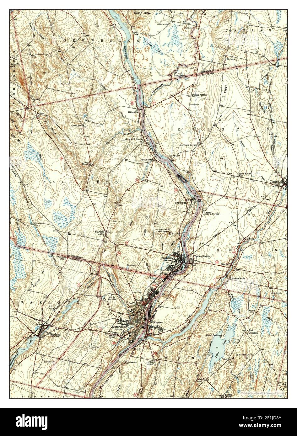 Map of waterville Cut Out Stock Images & Pictures - Alamy