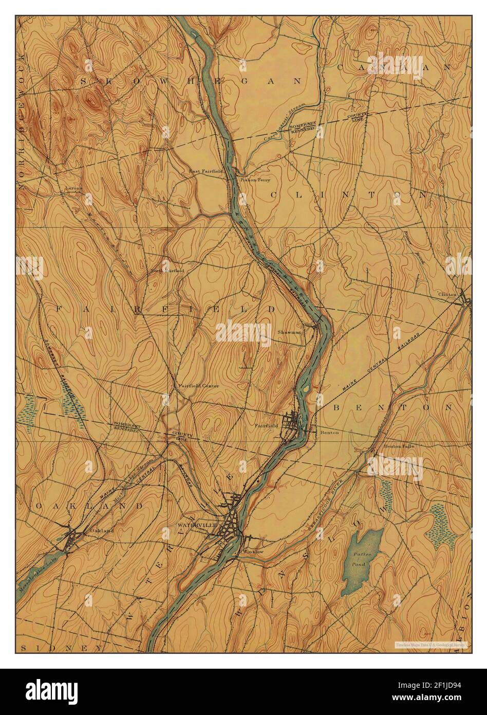 Map of waterville Cut Out Stock Images & Pictures - Alamy