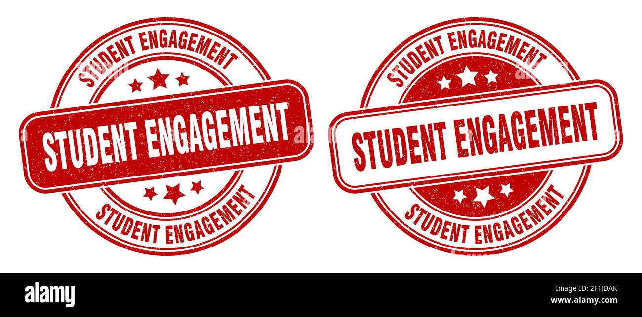 student engagement stamp. student engagement sign. round grunge label ...