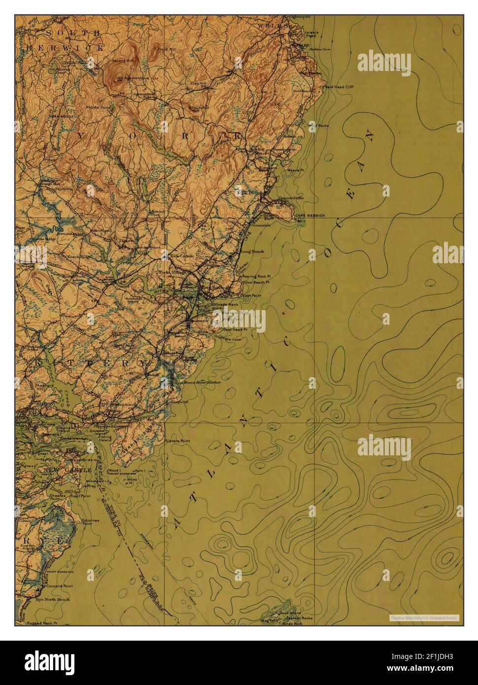 York, Maine, map 1920, 1:62500, United States of America by Timeless ...