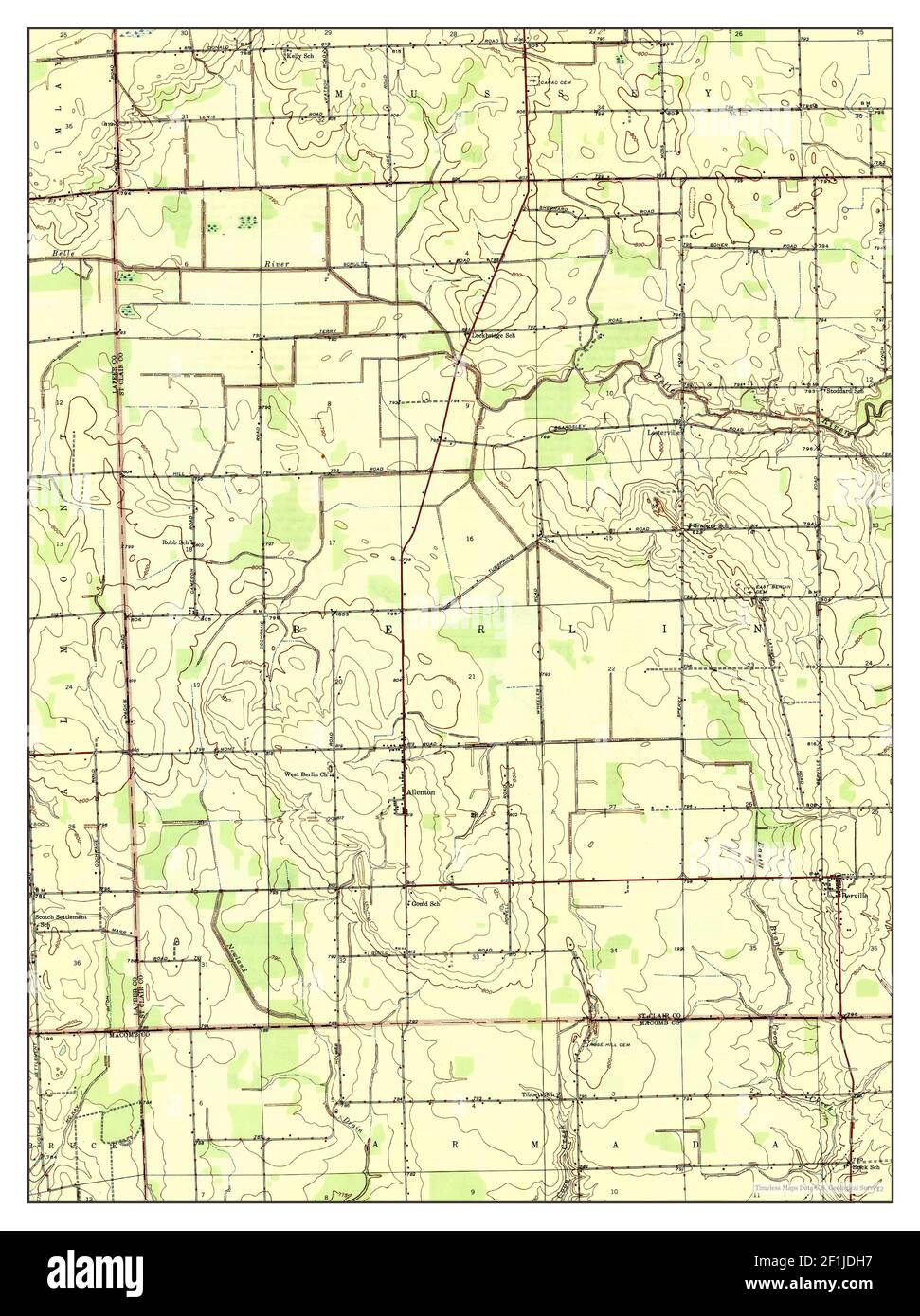 Allenton, Michigan, map 1945, 1:24000, United States of America by ...