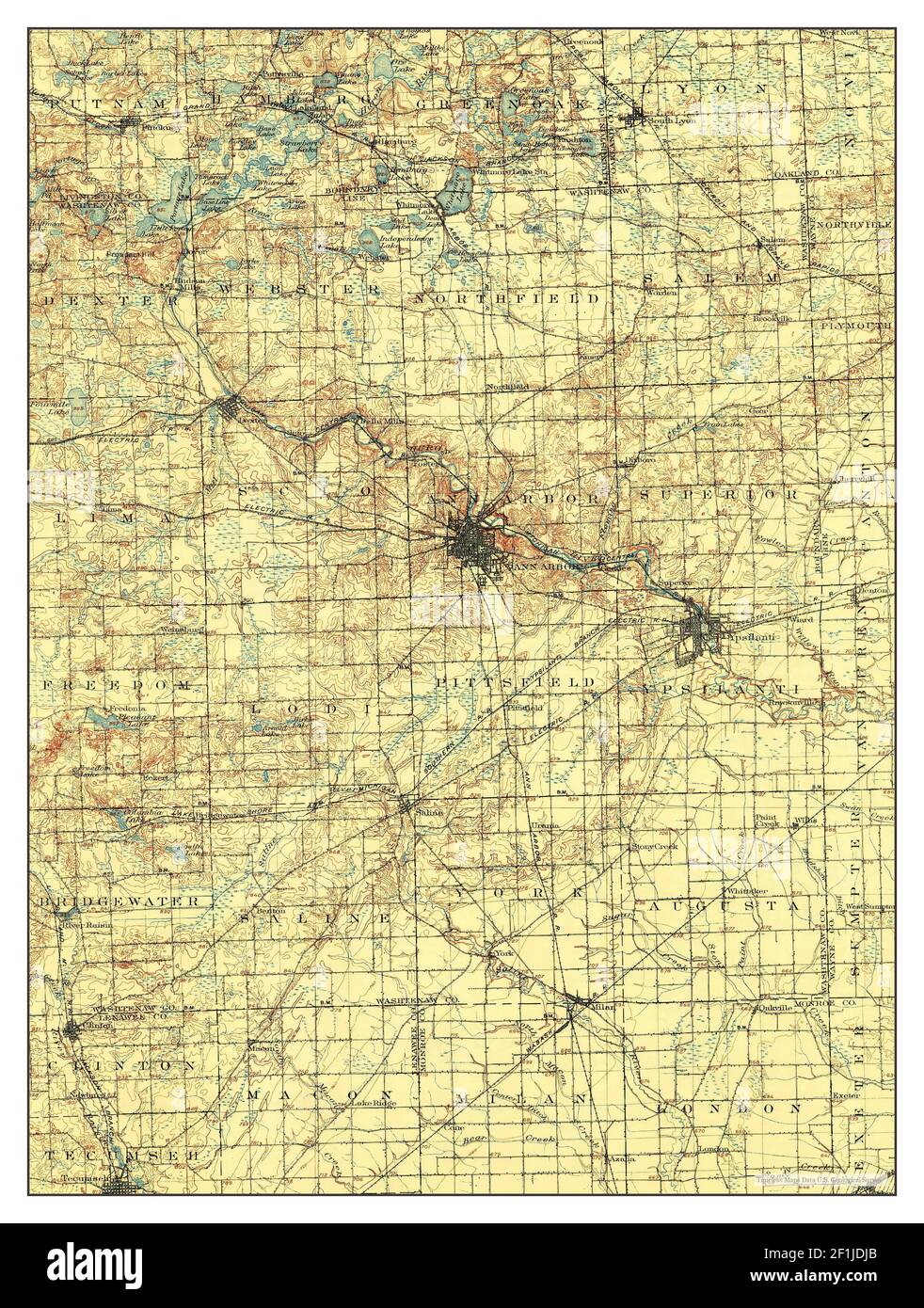 Ann Arbor, Michigan, map 1908, 1:125000, United States of America by ...