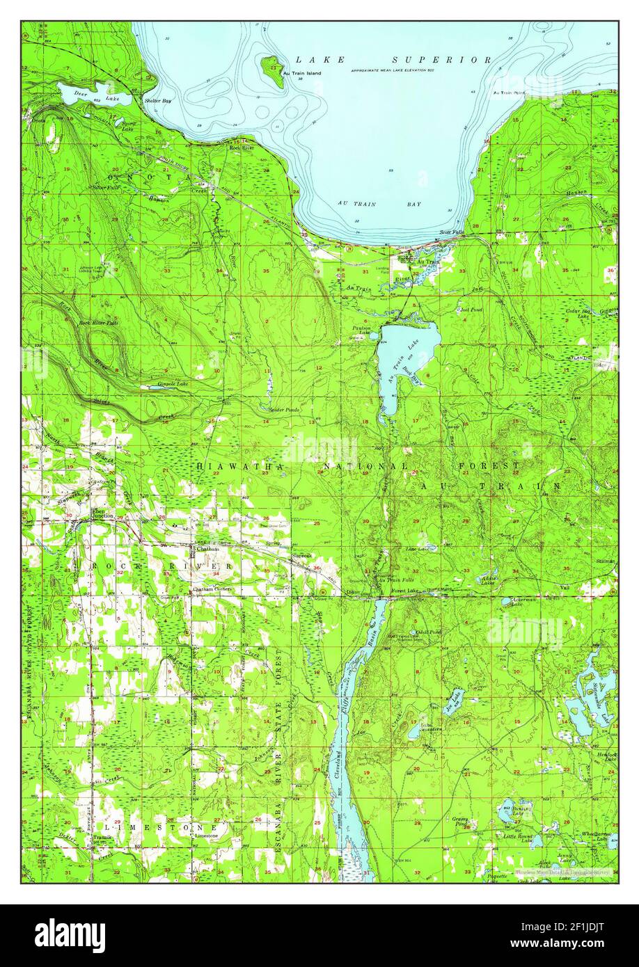 Au Train, Michigan, map 1958, 1:62500, United States of America by ...
