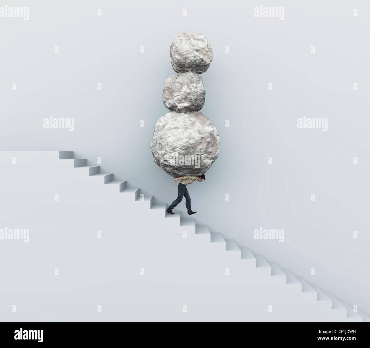 Man carrying heavy rock debt hi-res stock photography and images - Alamy