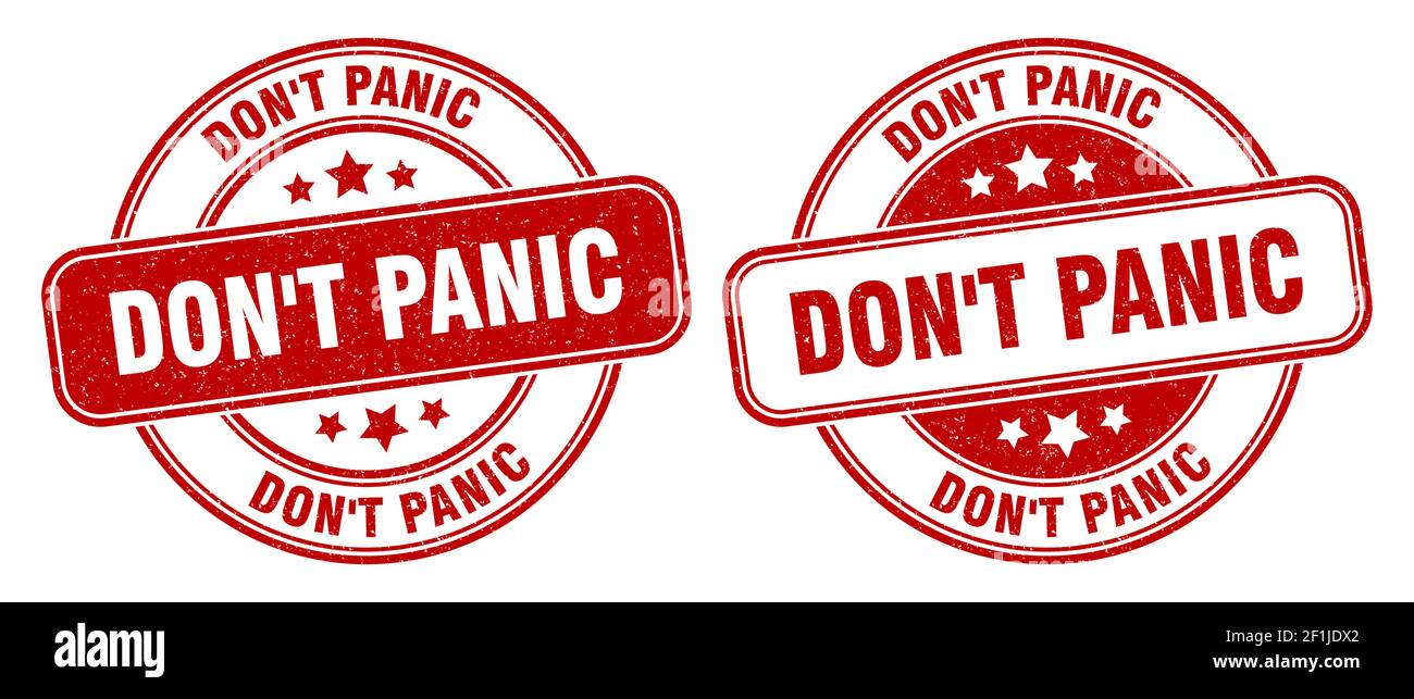 don't panic stamp. don't panic sign. round grunge label Stock Vector ...