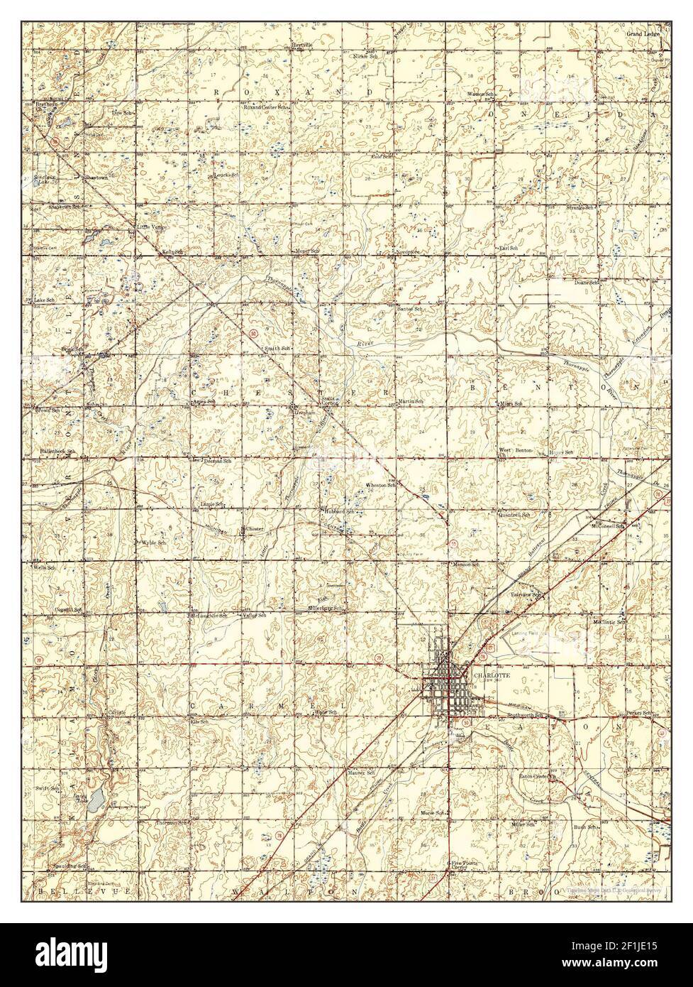 Charlotte, Michigan, map 1949, 1:62500, United States of America by ...