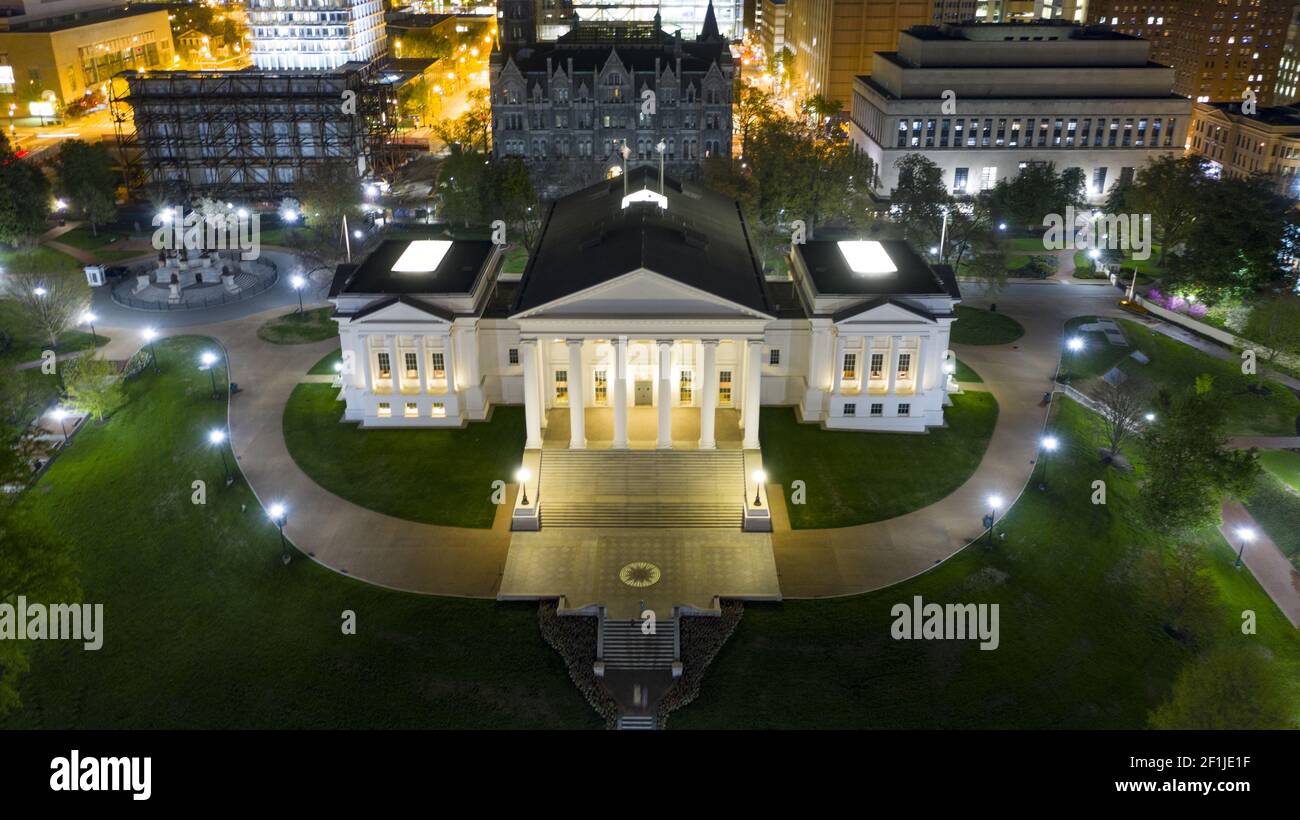Aerial View Virginia State Capital Building Downtown Urban Center ...