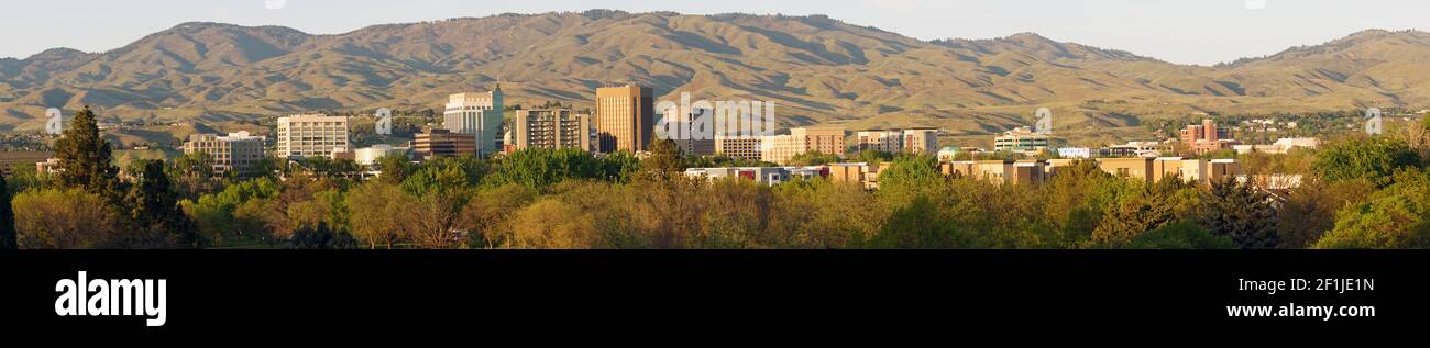 Long Panoramic Late Afternoon Light Downtown City Center Boise Idaho ...