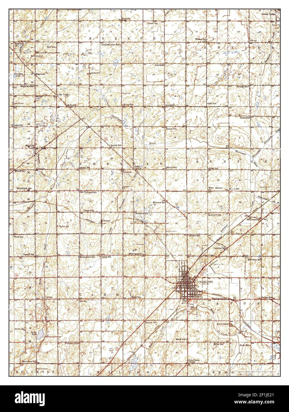 Charlotte, Michigan, map 1949, 1:62500, United States of America by ...