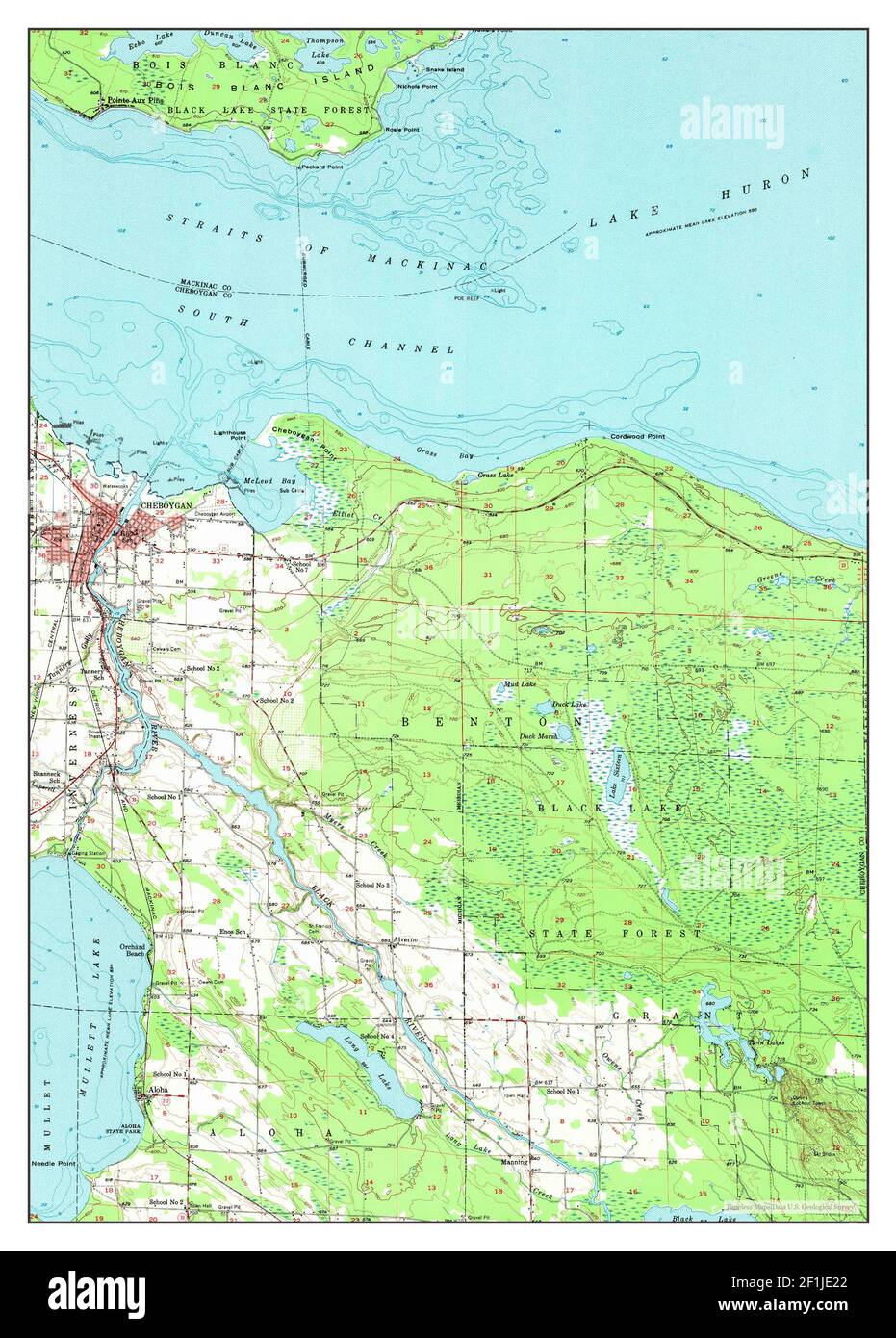 Map of cheboygan hi-res stock photography and images - Alamy