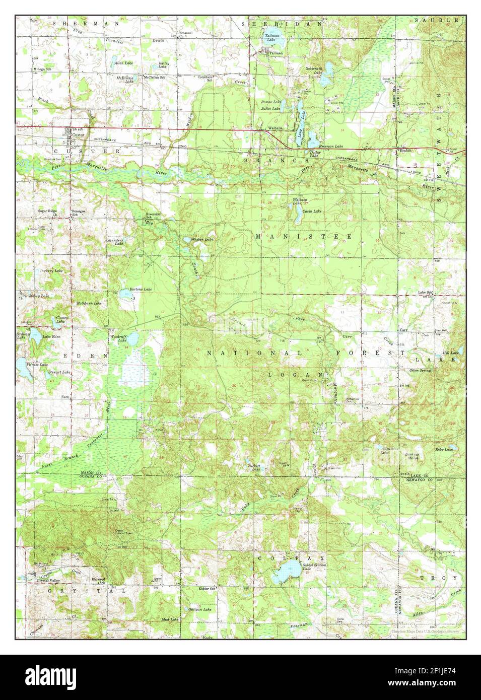 Custer, Michigan, map 1959, 1:62500, United States of America by ...