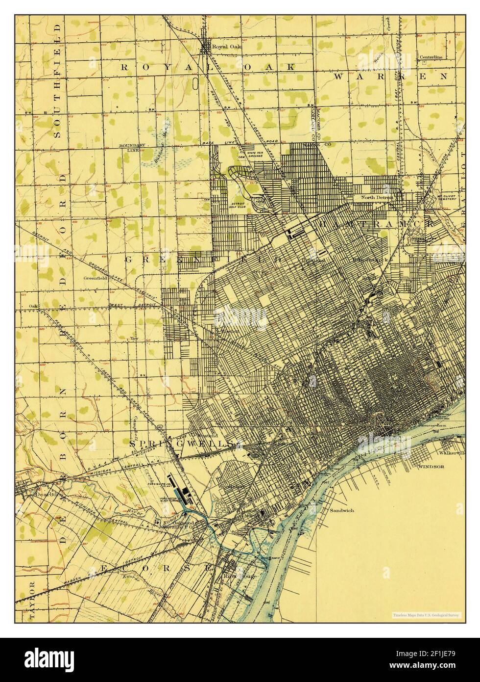 Detroit, Michigan, map 1924, 1:62500, United States of America by ...